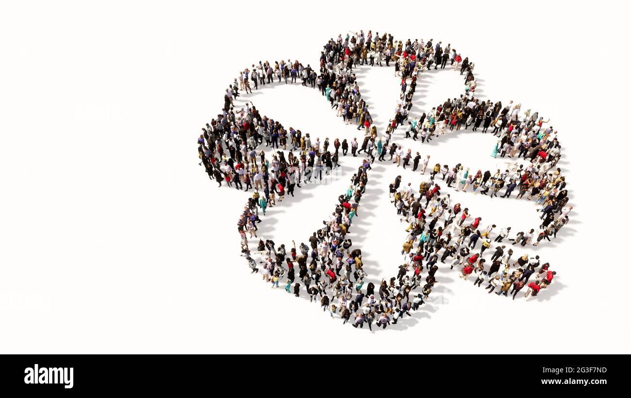 Concept or conceptual large gathering of people forming an image of a ...