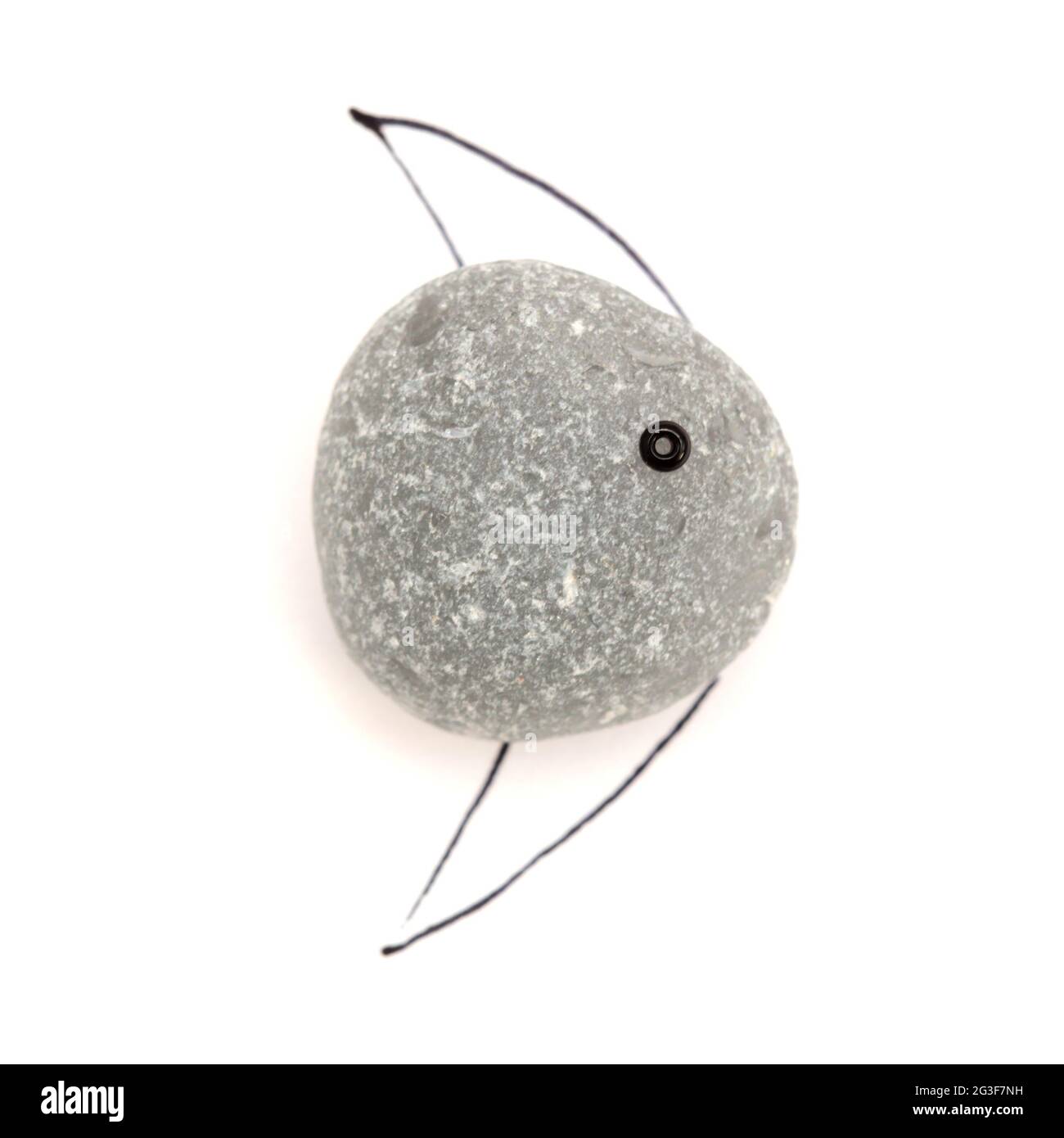 funny little fish made of a piece of seaglass, with sketchily drawn ...