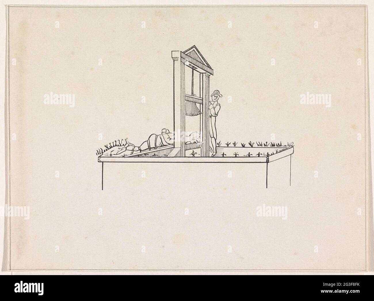 Anthony van Bentum under the guillotine, 1811. The guillotine for the ...