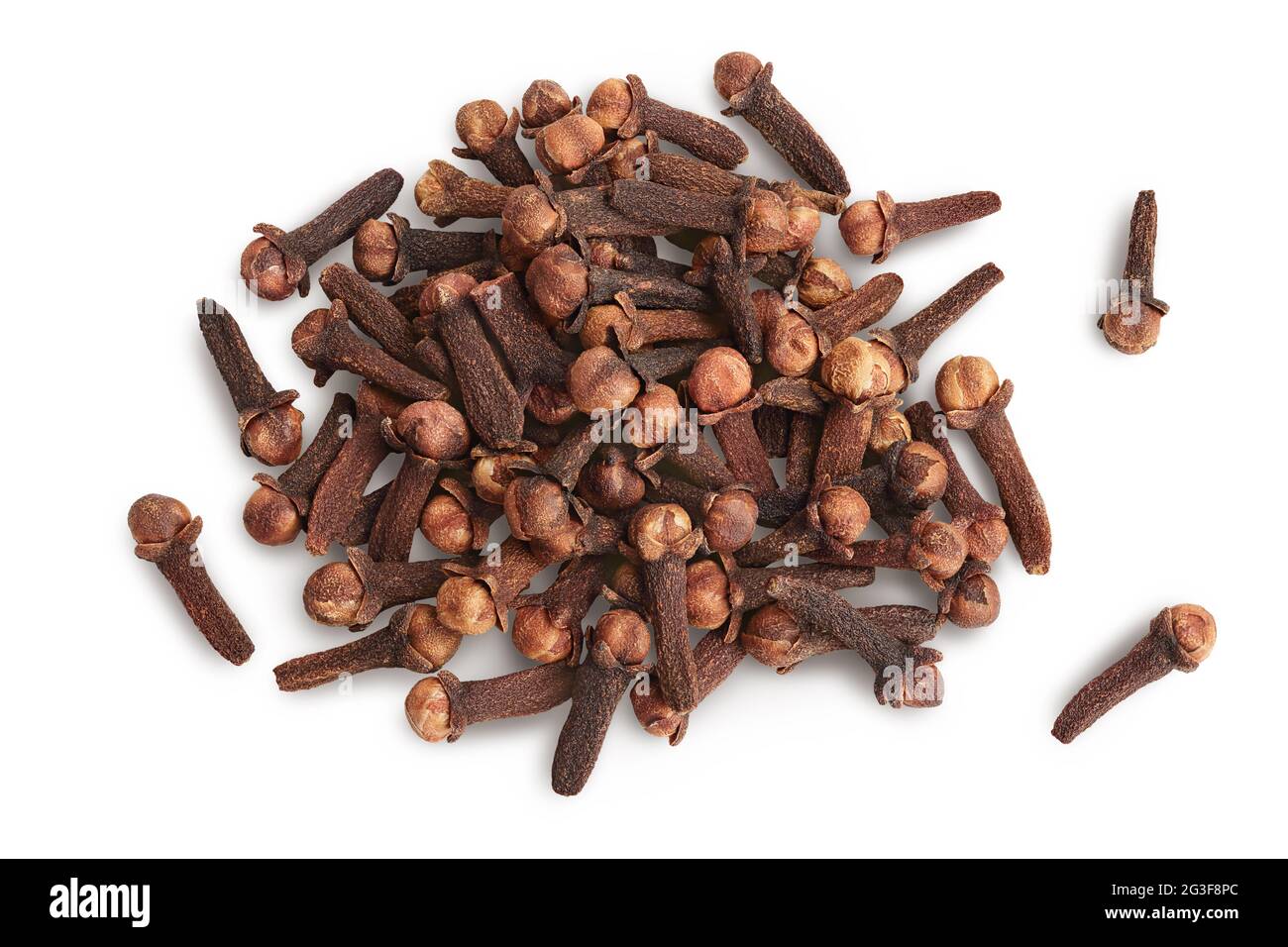 Dry spice cloves isolated on white background with clipping path. Top ...