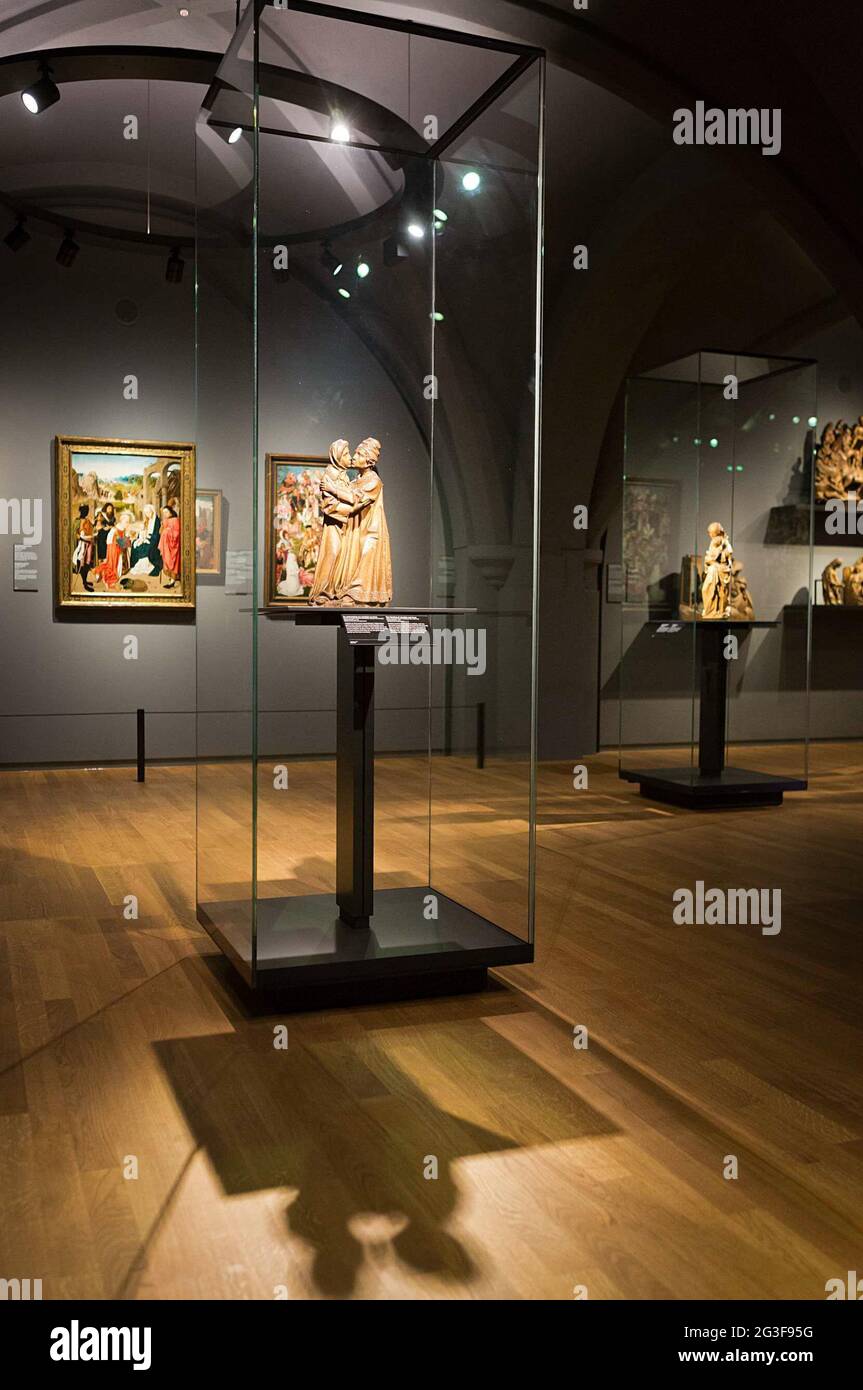Room setup Middle Ages 1100-1600 with sculpture Meeting of Joachim and ...