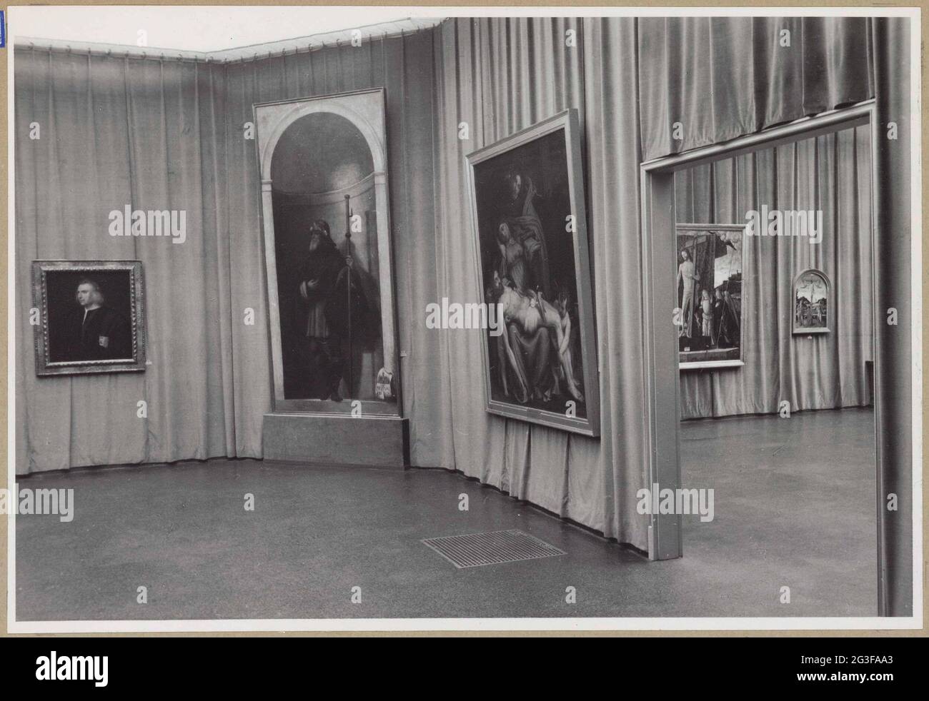 Corner room with a view to another room; The Venetian masters. In the ...