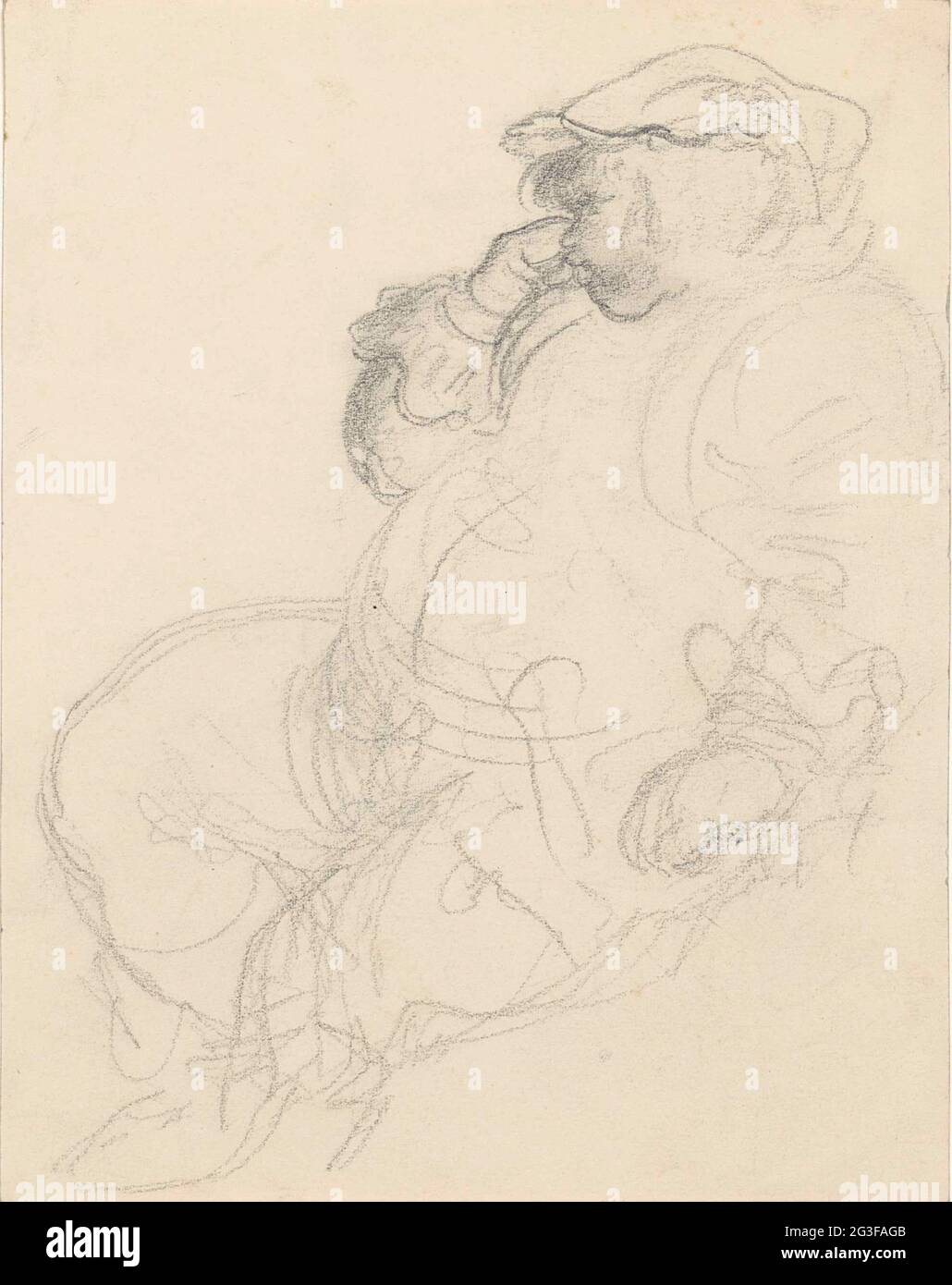 Study of a sleeping giant for an illustration from François Rabelais ...