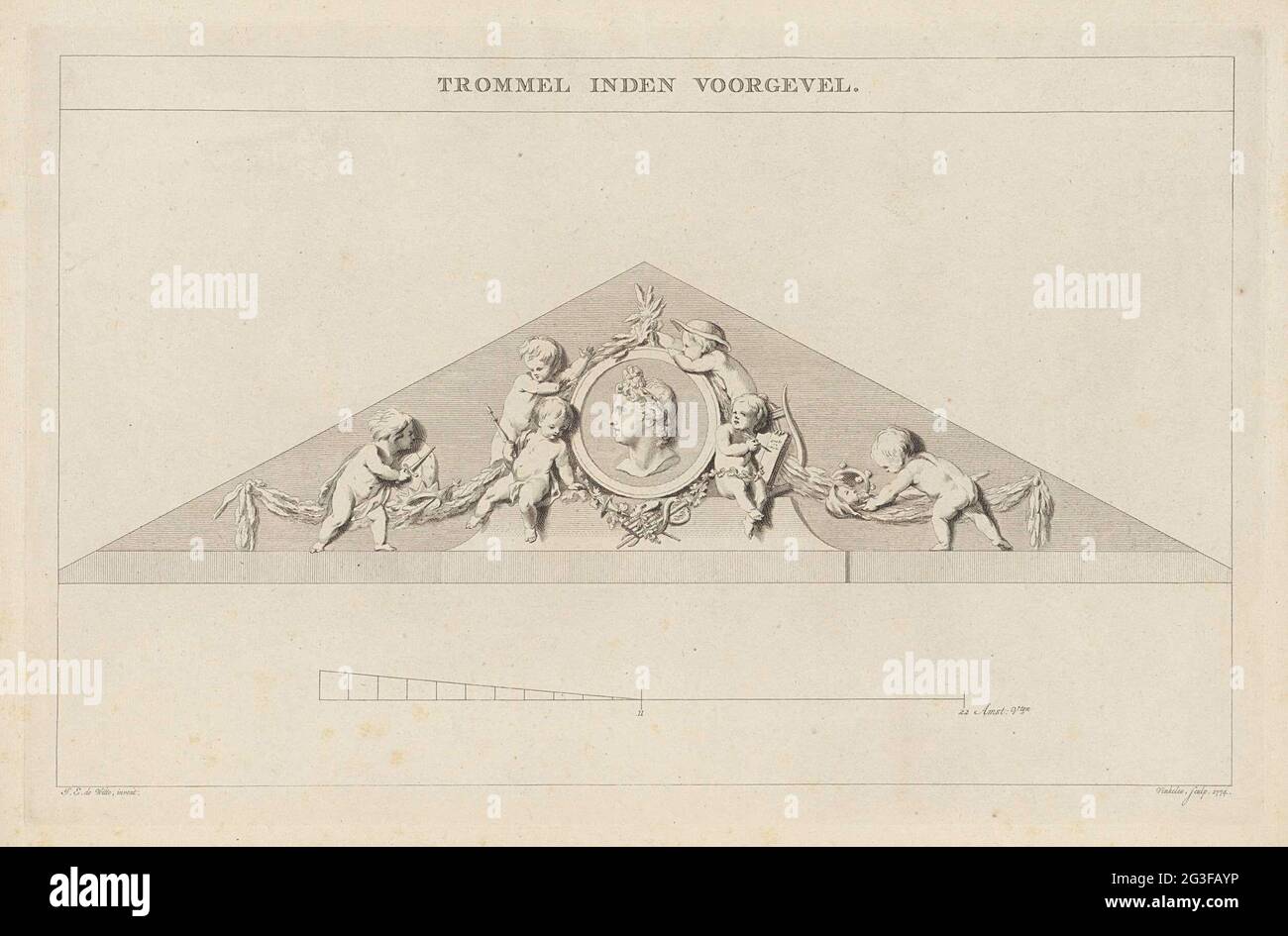 Timpane of the facade of the Amsterdam Theater; Drum Ins Facade ...