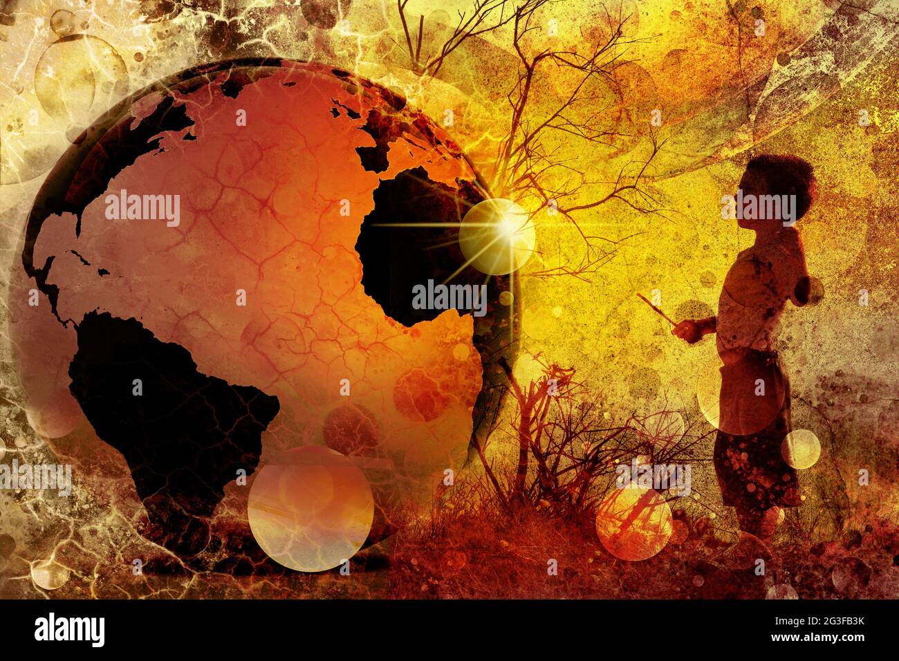 Young child and the earth Stock Photo - Alamy