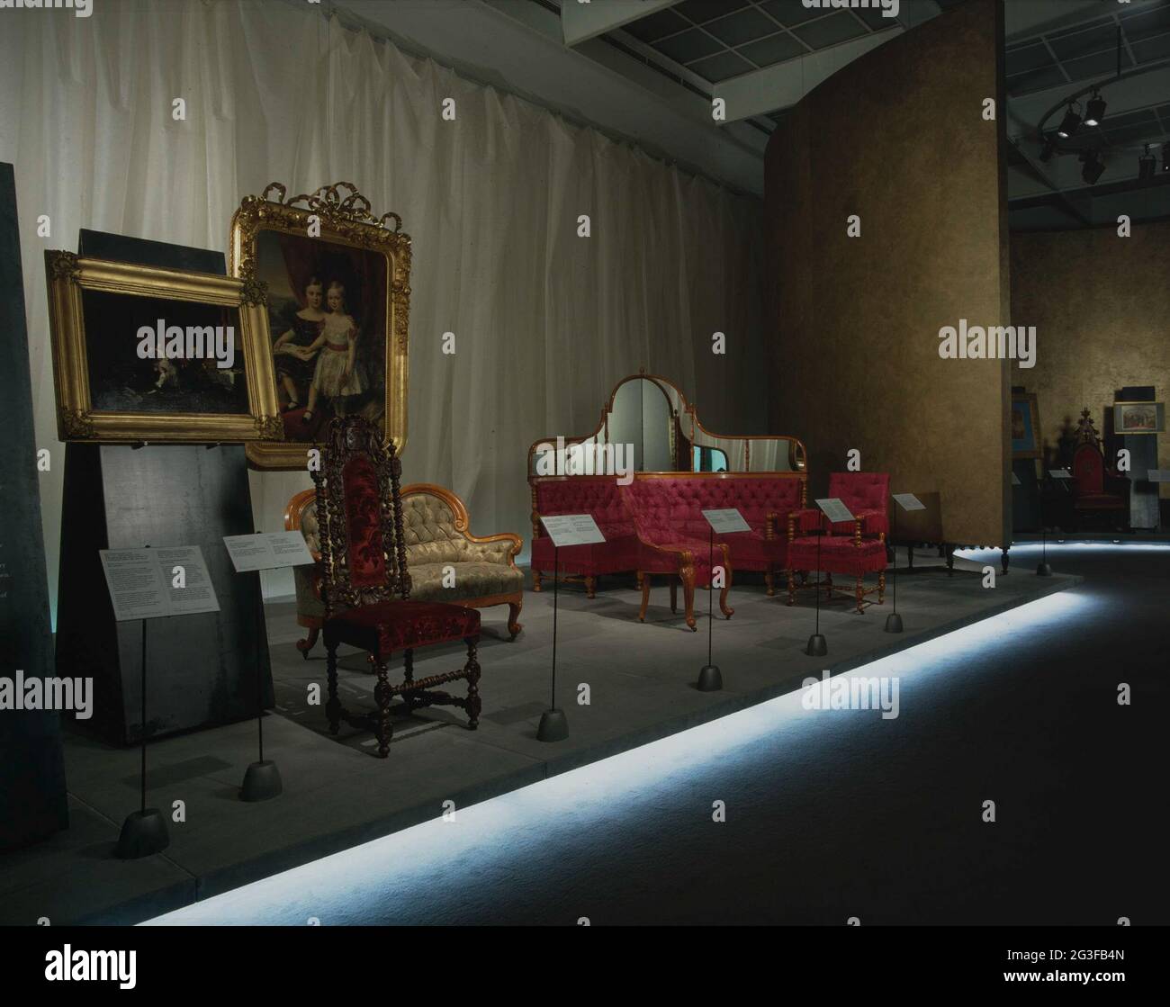 Room with furniture and two paintings; Furnishing exhibition The ugly ...