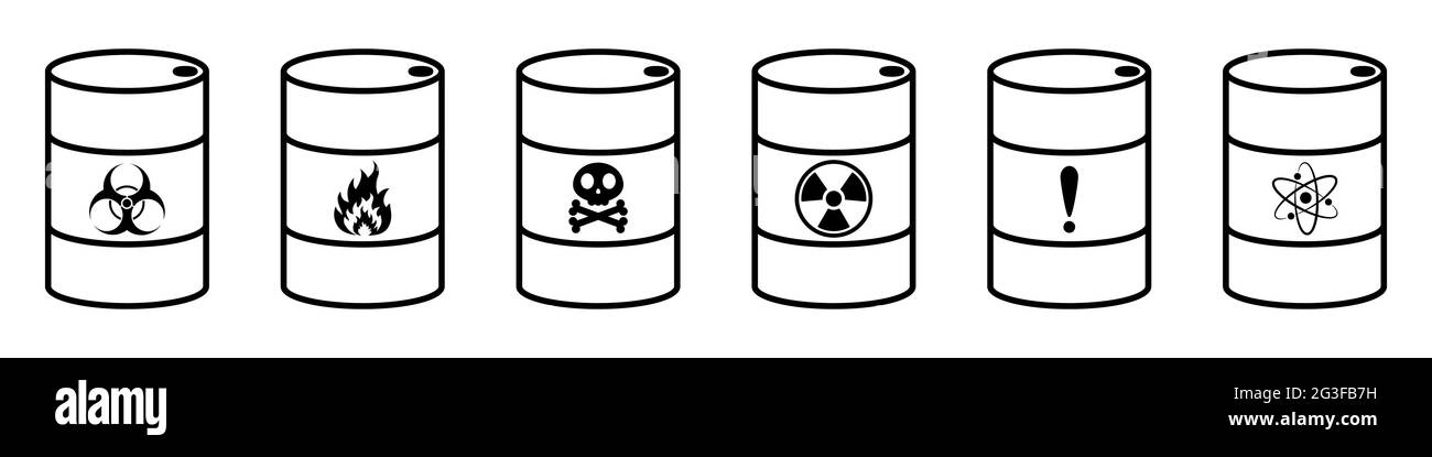 Barrel with hazardous substances. Vector illustration. Hazardous waste ...