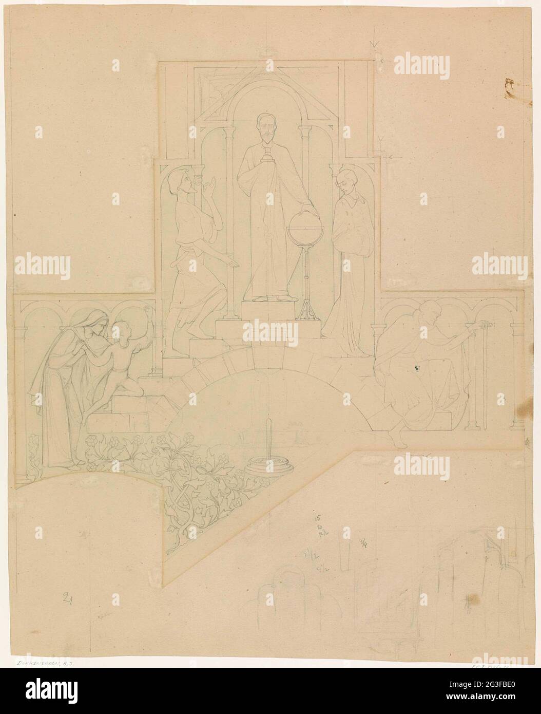 Stair of life. The drawing is a design for a wall painting Stock Photo ...