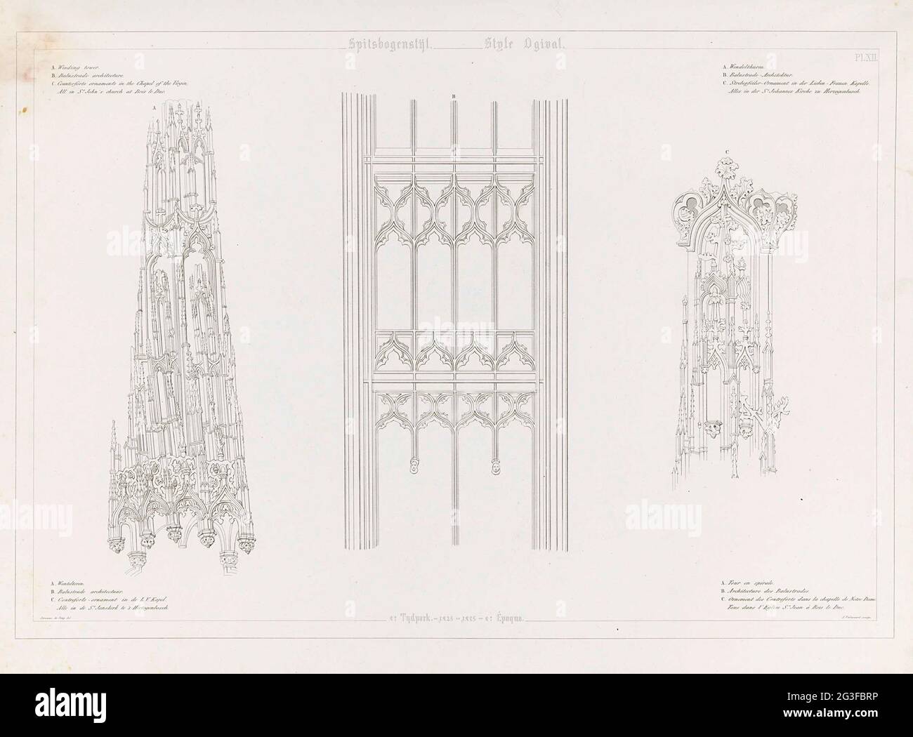 Architectural details in the Sint-Janskathedral in Den Bosch ...