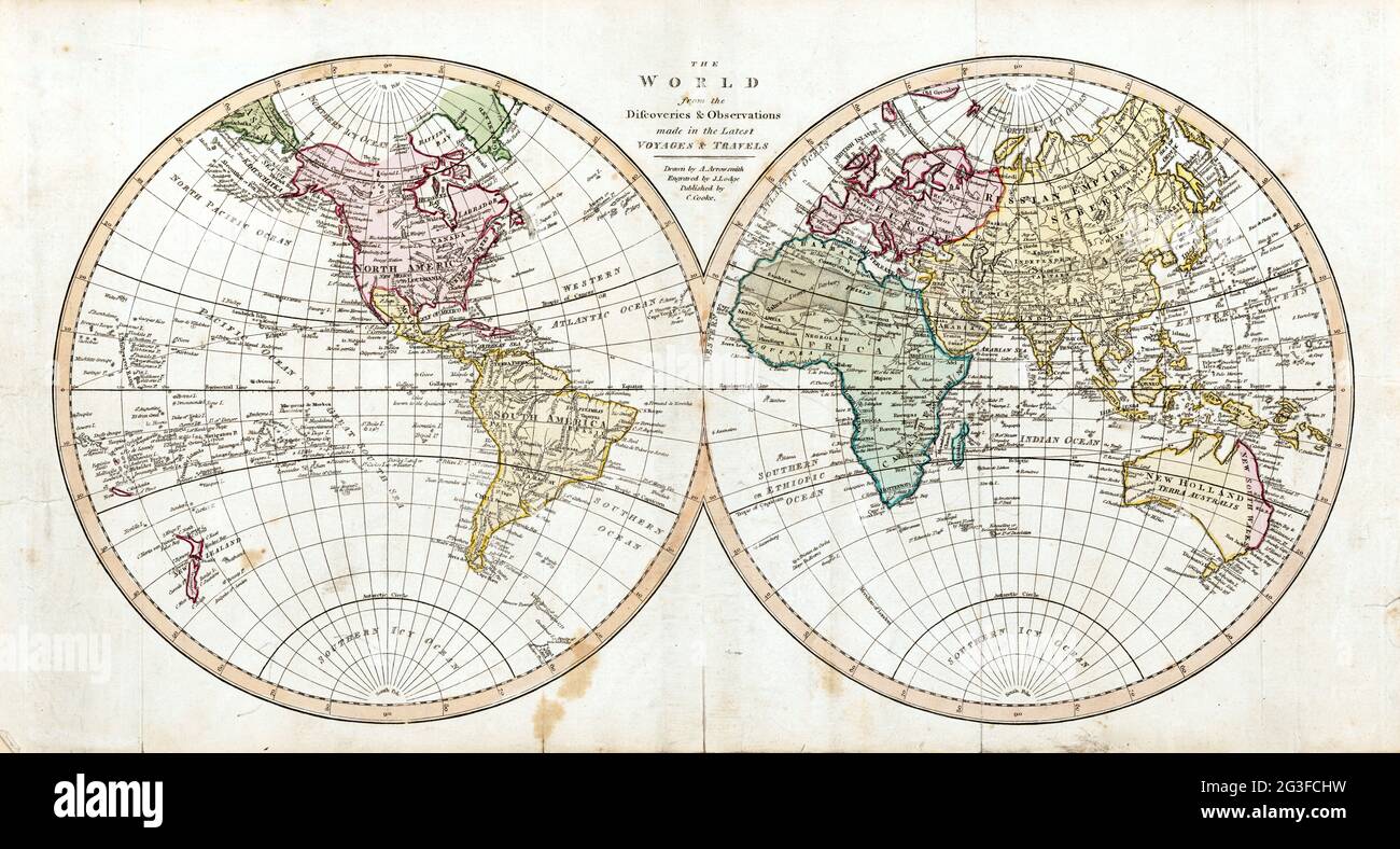 World map 1807 hi-res stock photography and images - Alamy