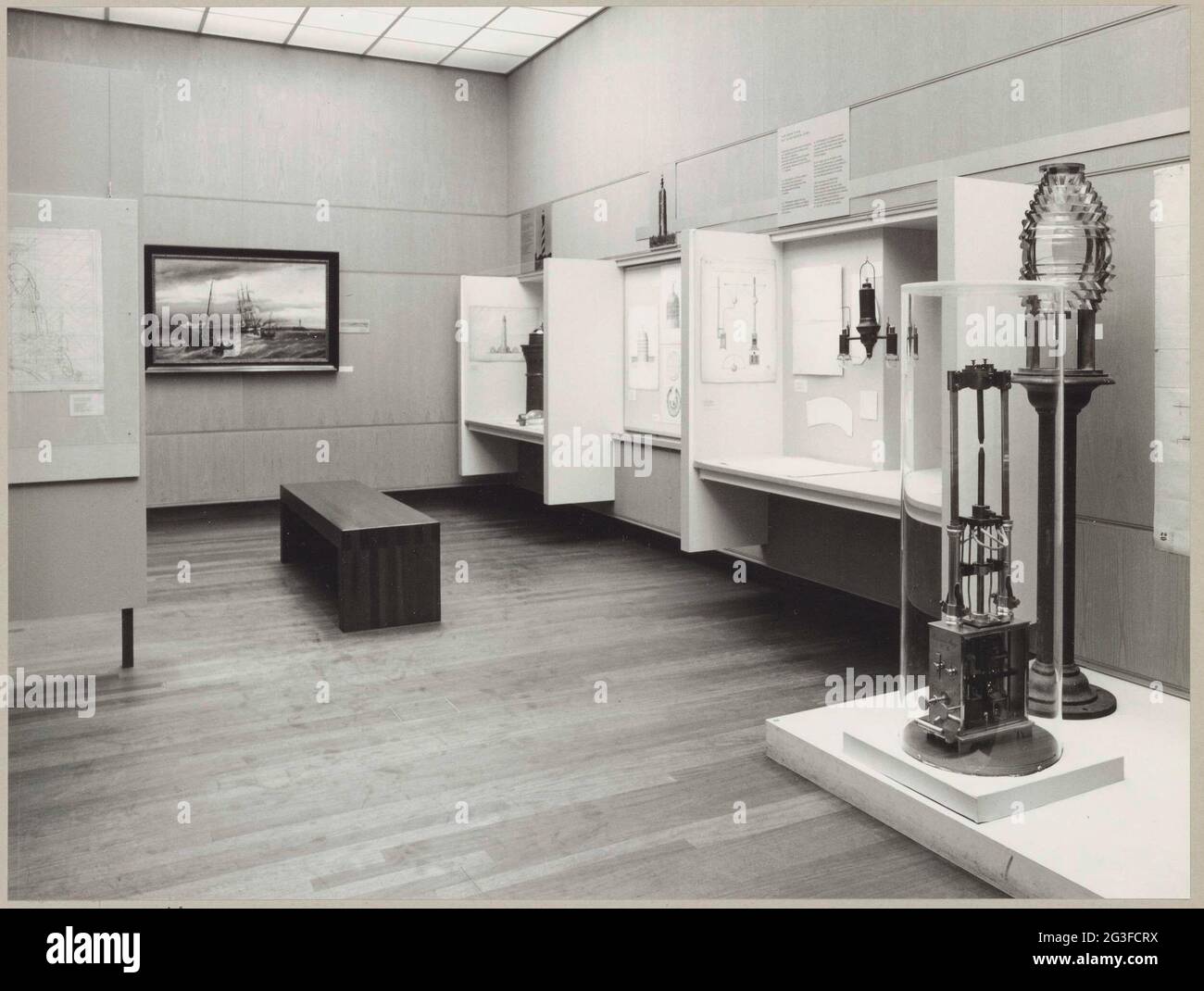 Room with images and objects of lighthouses; Lighthouses Stock Photo ...