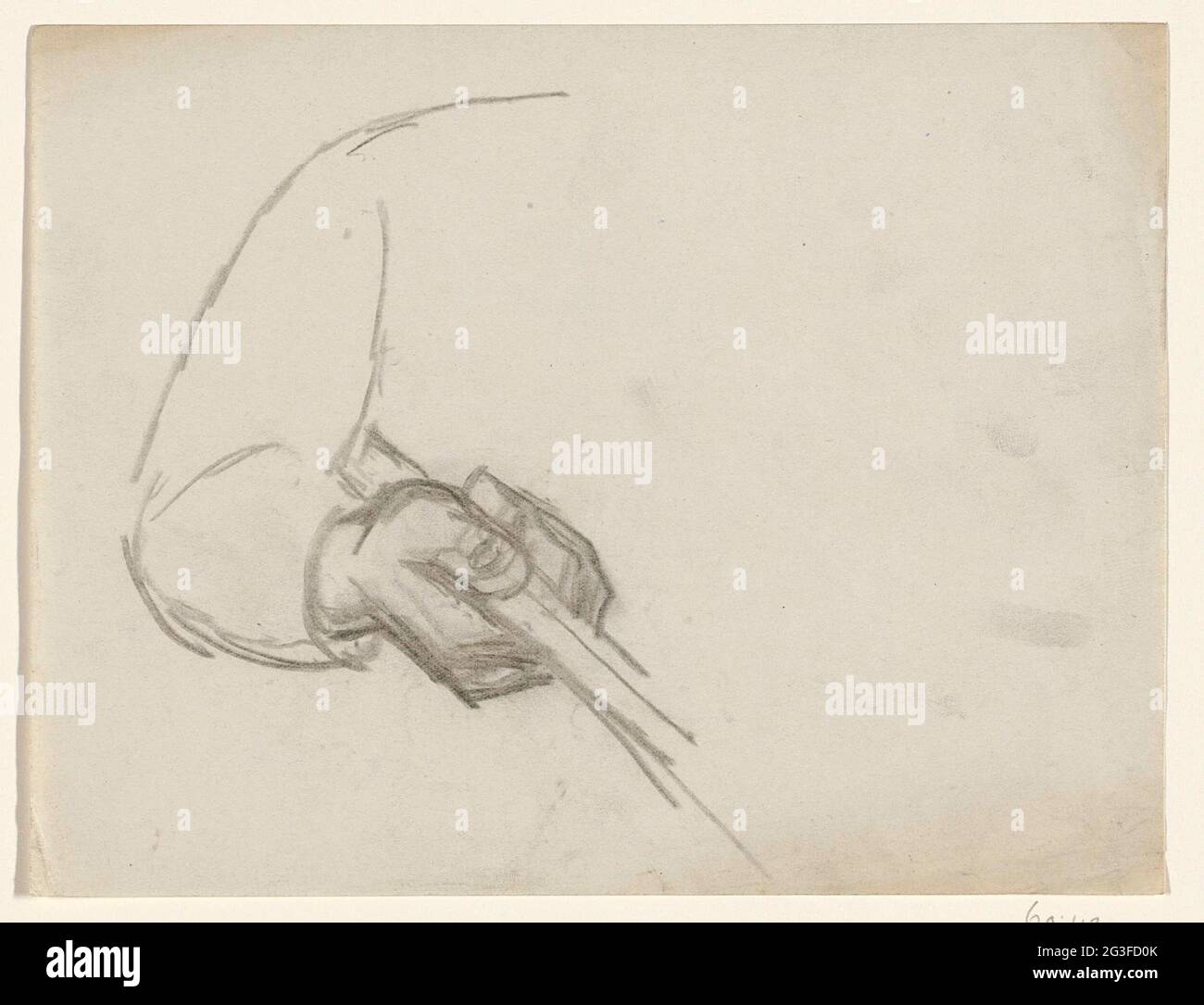 Sketch of a hand, holding stick Stock Photo - Alamy