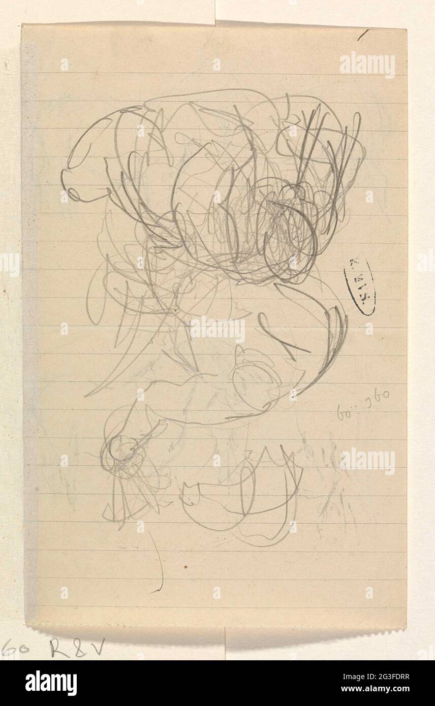 Sketch sheet with studies of two fighting figures Stock Photo - Alamy
