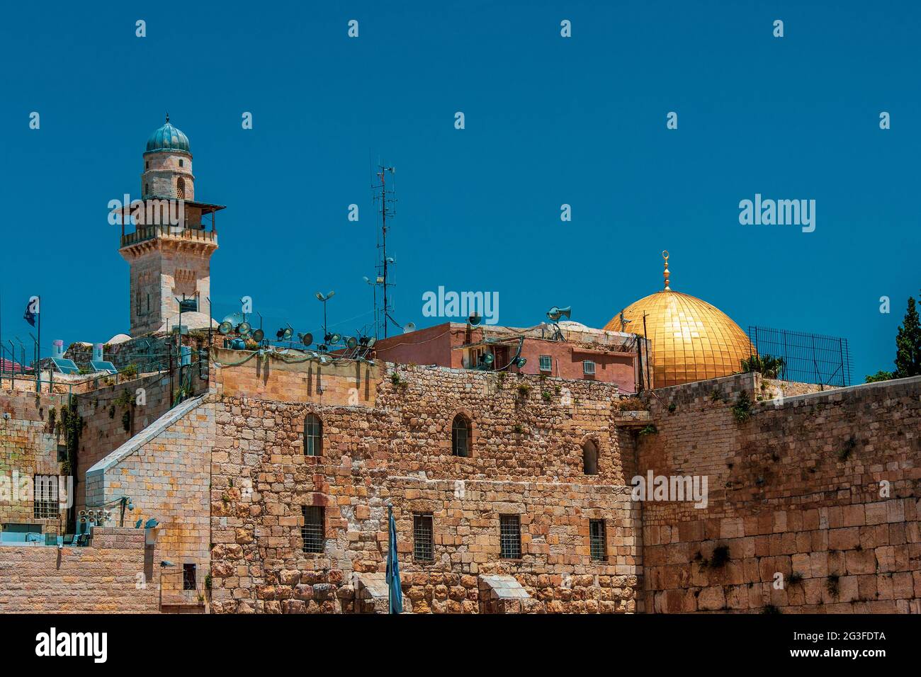 View of the Temple Mount with Dome of the Rock in Jerusalem Stock Photo ...