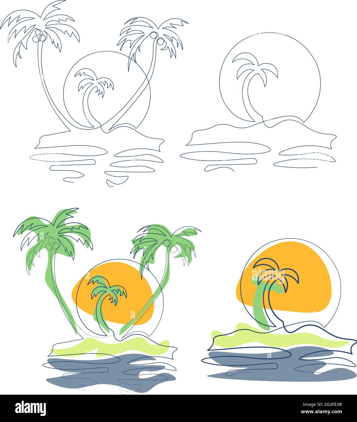 Tropical Island Drawing