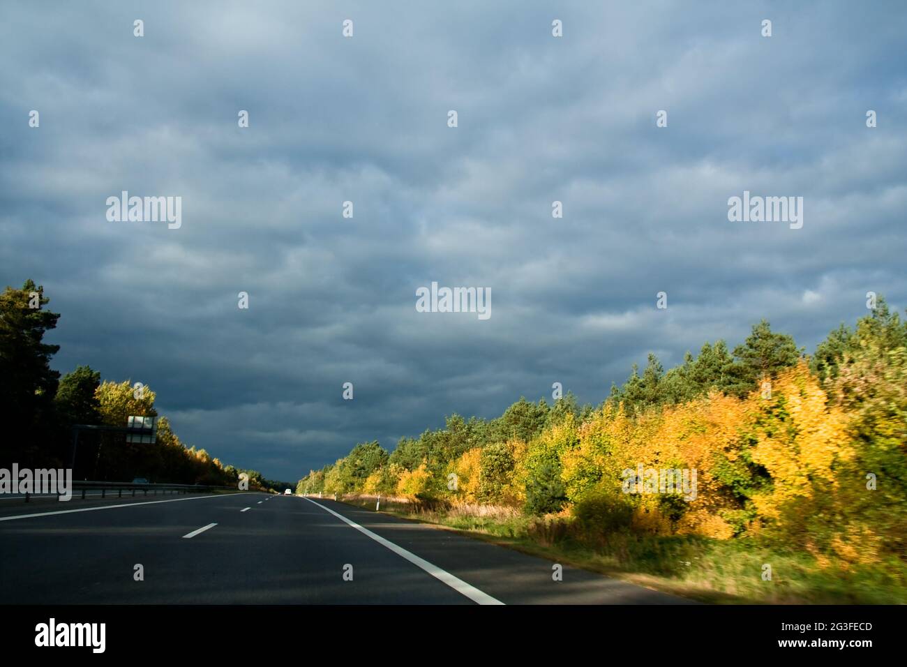 Highway, motorway, autumn Stock Photo - Alamy