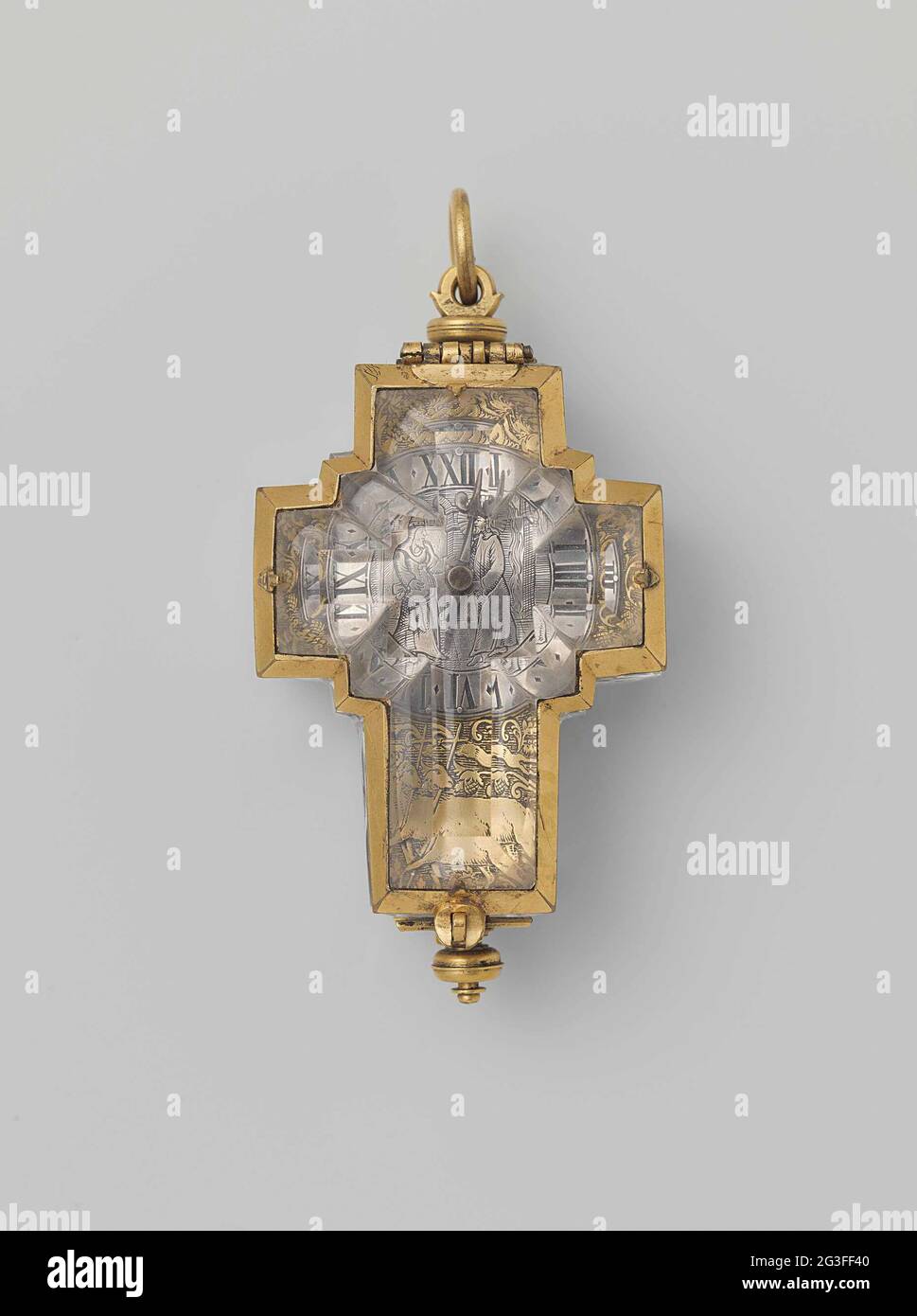 Watch from rock crystal in the shape of a cross. Watch from rock ...