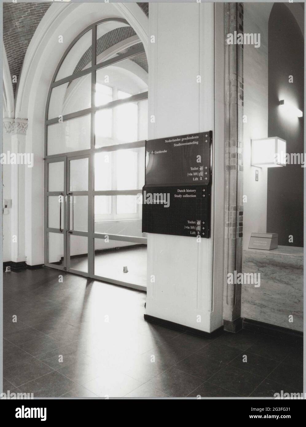 Information panel next to glass doors; Entrance Entrance Stock Photo ...