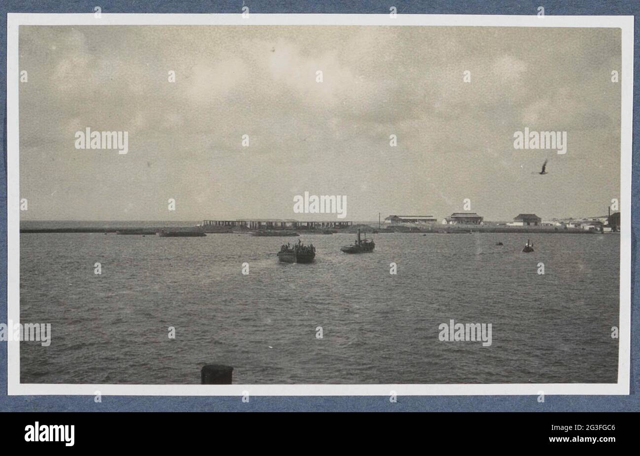 View of the port of Perim. Part of travel album with photographs of ...