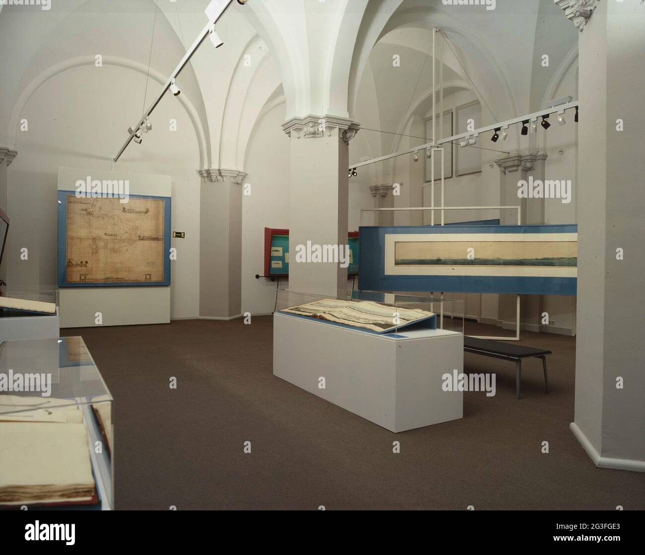 Room with map and panoramic landscape; Exhibition South Africa on the ...