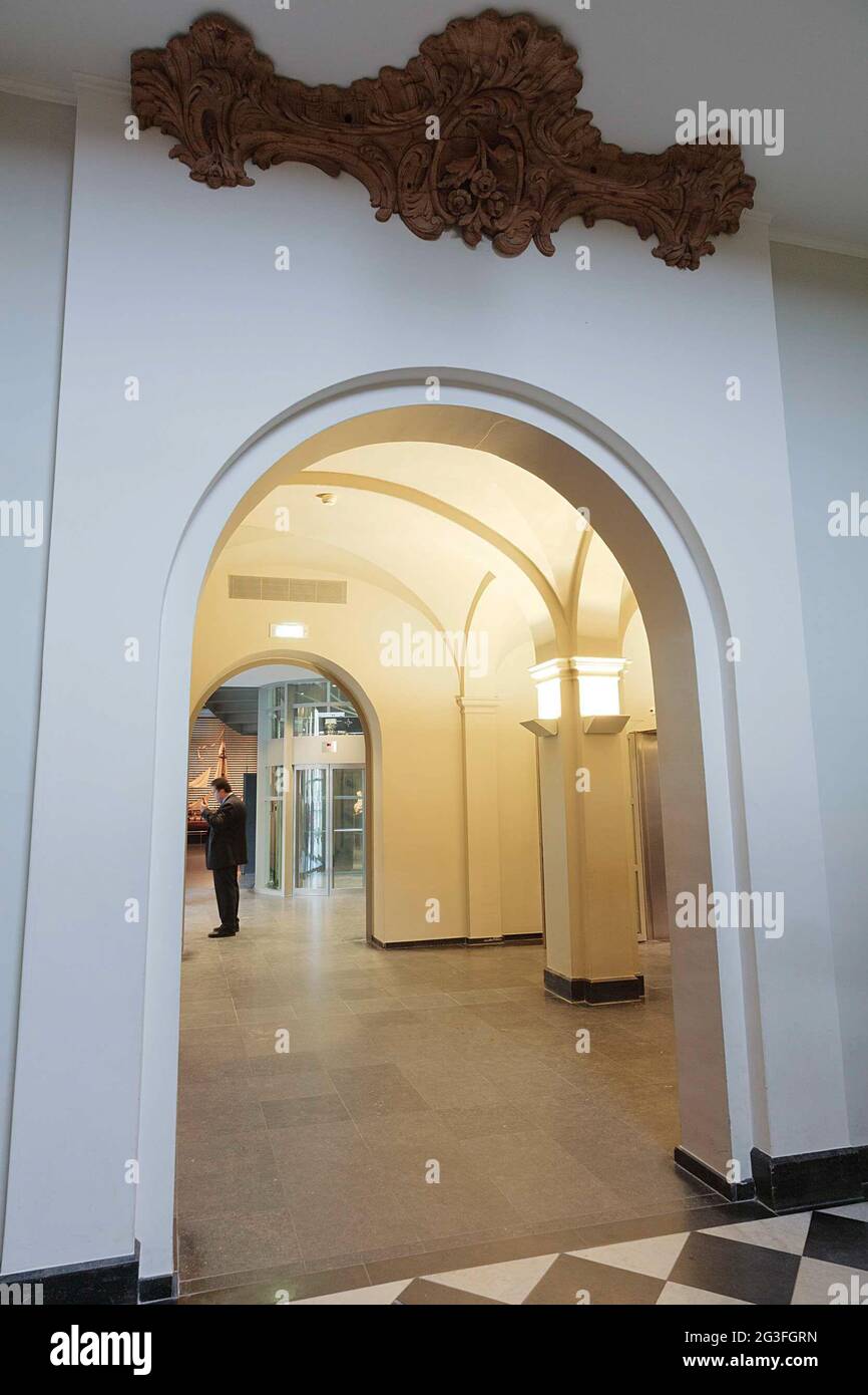 Hall in the Philips wing; Philips wing for renovation Stock Photo - Alamy