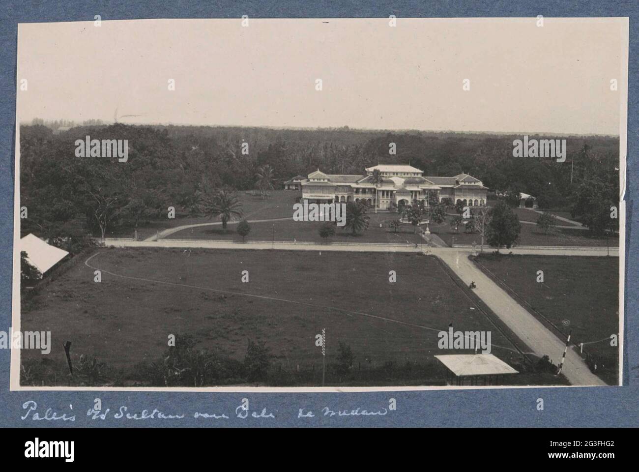 View of the palace of the Sultan of Deli in Medan. Part of travel album ...