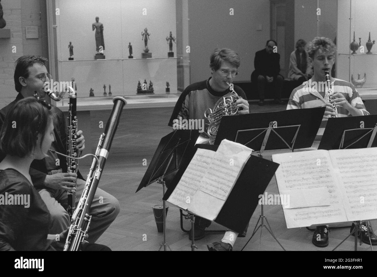 Wind instruments Black and White Stock Photos & Images - Alamy