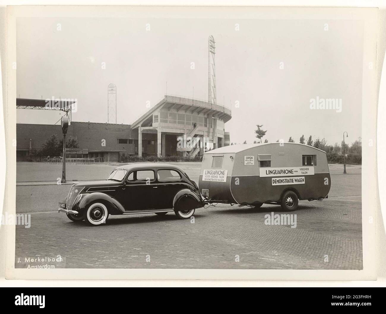 Advertising photo of demonstration trolley with caravan at Olympic ...