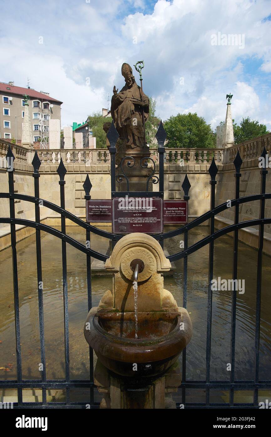 Pond with the statue of St Stanislaus in Krakow Stock Photo - Alamy