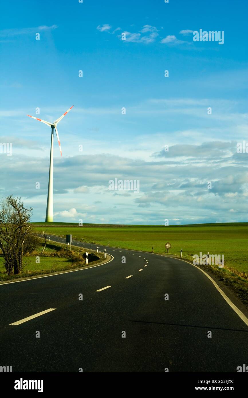 Highway, street, windmill Stock Photo - Alamy