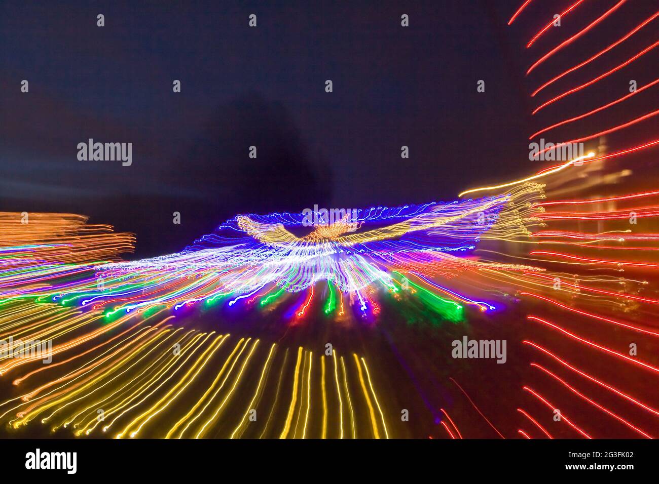 Highway, night, light track Stock Photo - Alamy