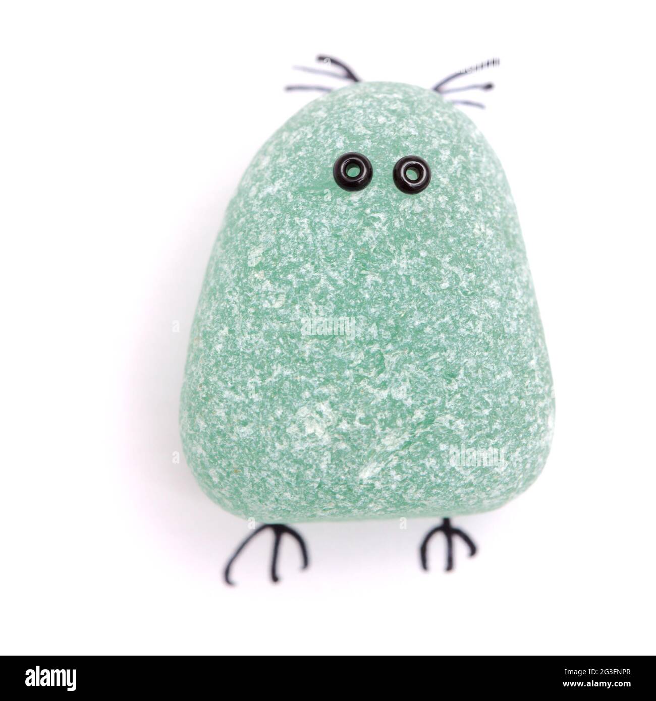 funny little birds made of a piece of seaglass, with sketchily drawn ...