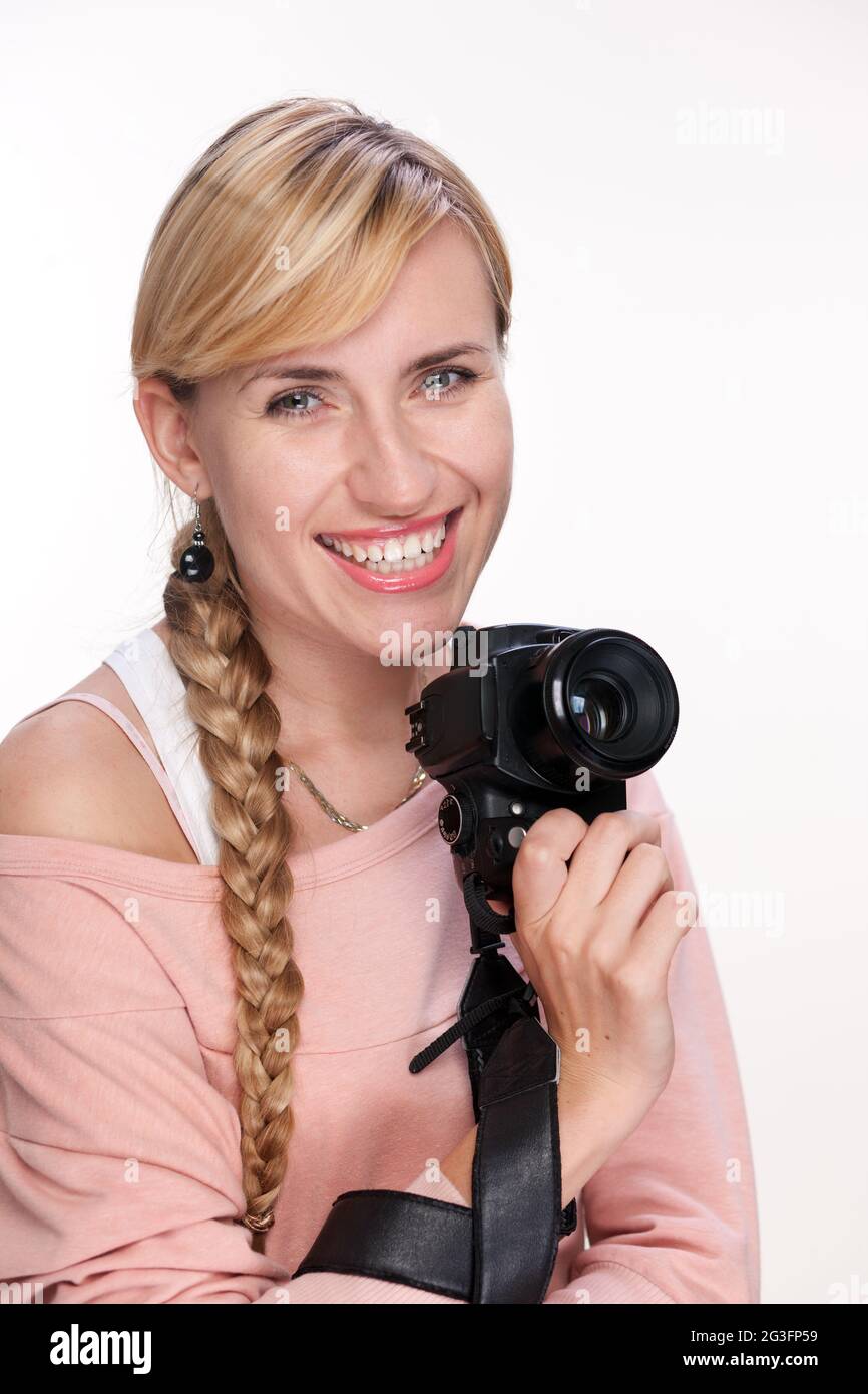 Happy male photographer photo camera hi-res stock photography and ...