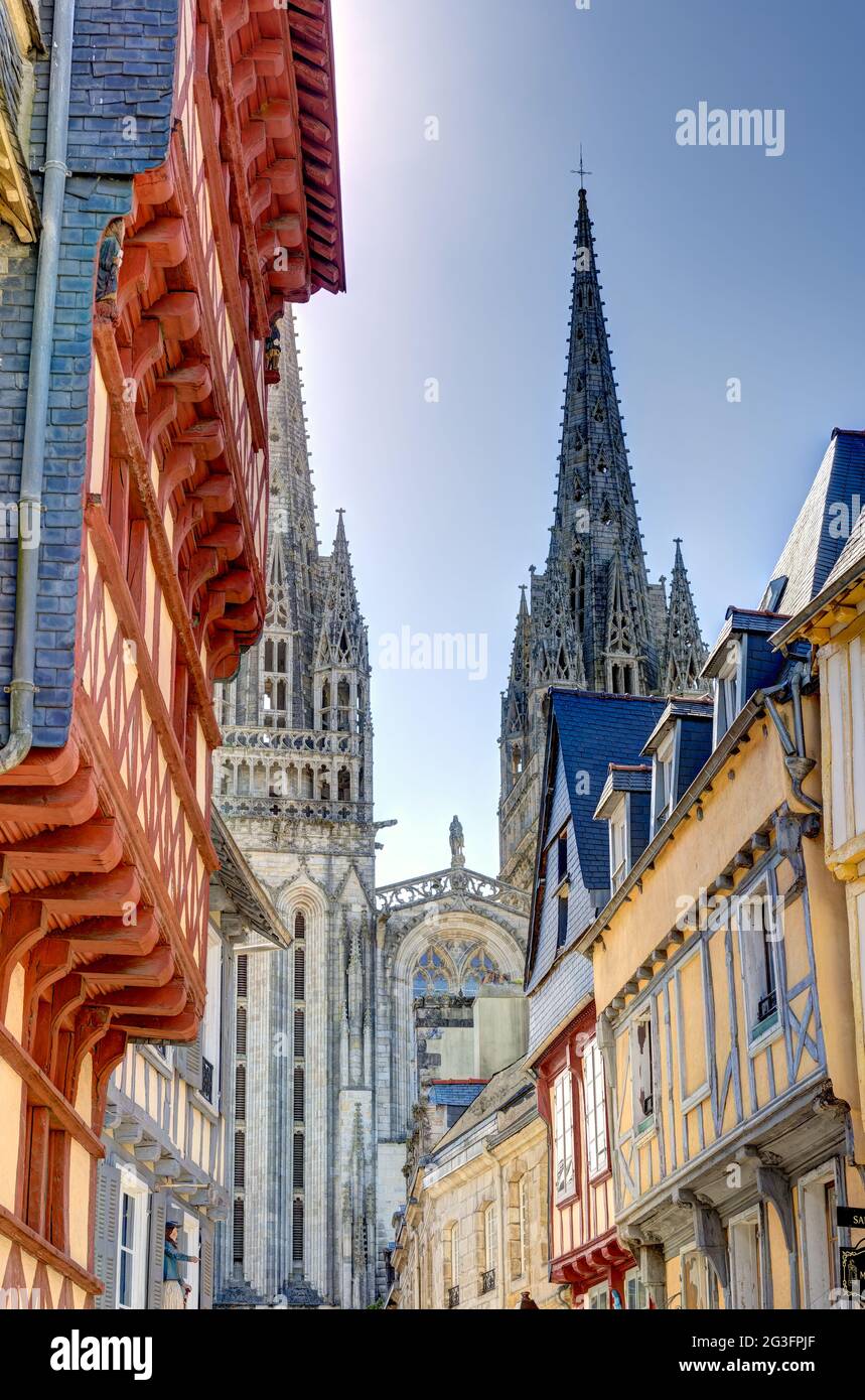 Quimper Historical Center, HDR Image Stock Photo - Alamy