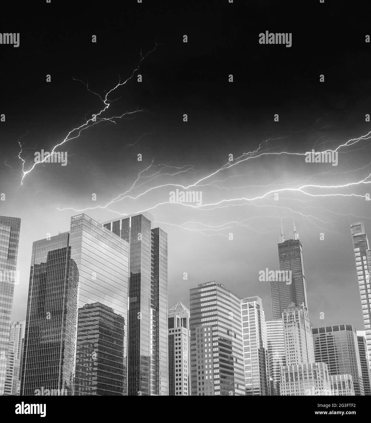 Beautiful skyline of Chicago Buildings and Skyscrapers, Illinois Stock ...