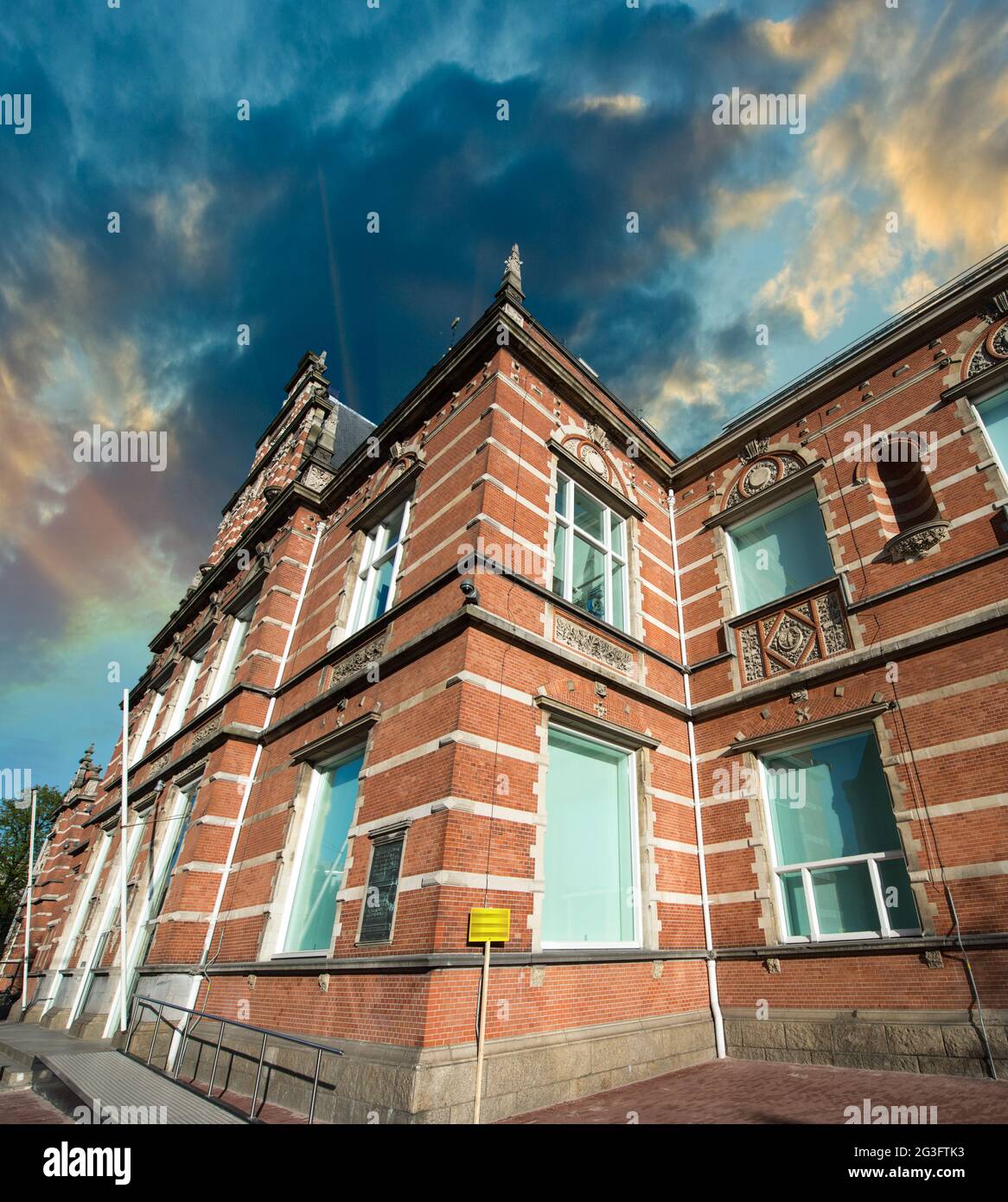 Amsterdam. Beautiful view of classic buildings with colourful sky Stock ...