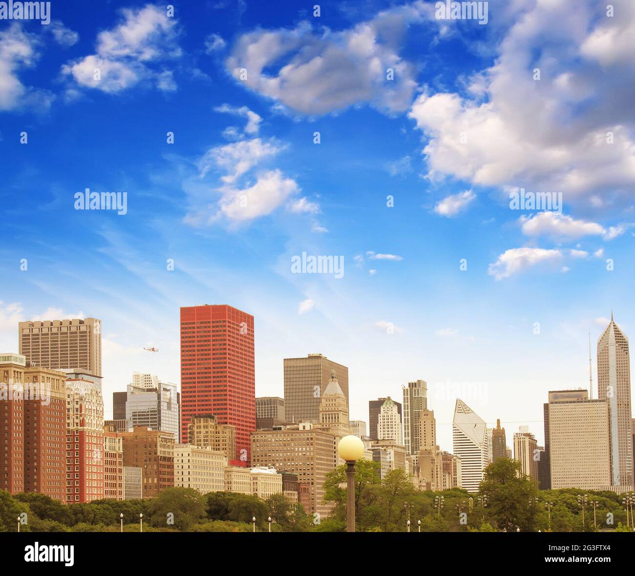 Chicago, Illinois. Beautiful city skyline at sunset Stock Photo - Alamy