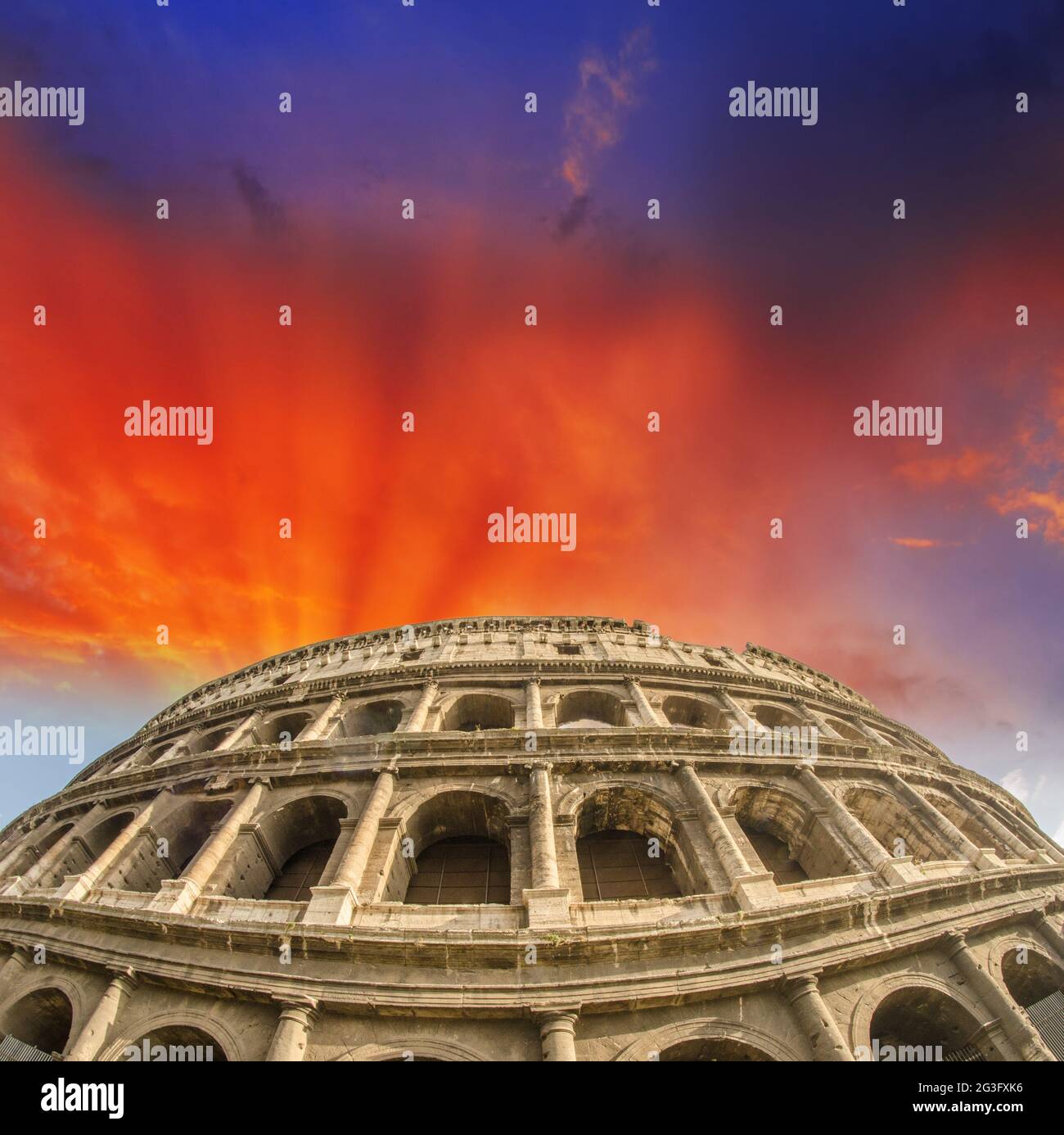 Sunset over colosseum in rome hi-res stock photography and images - Alamy