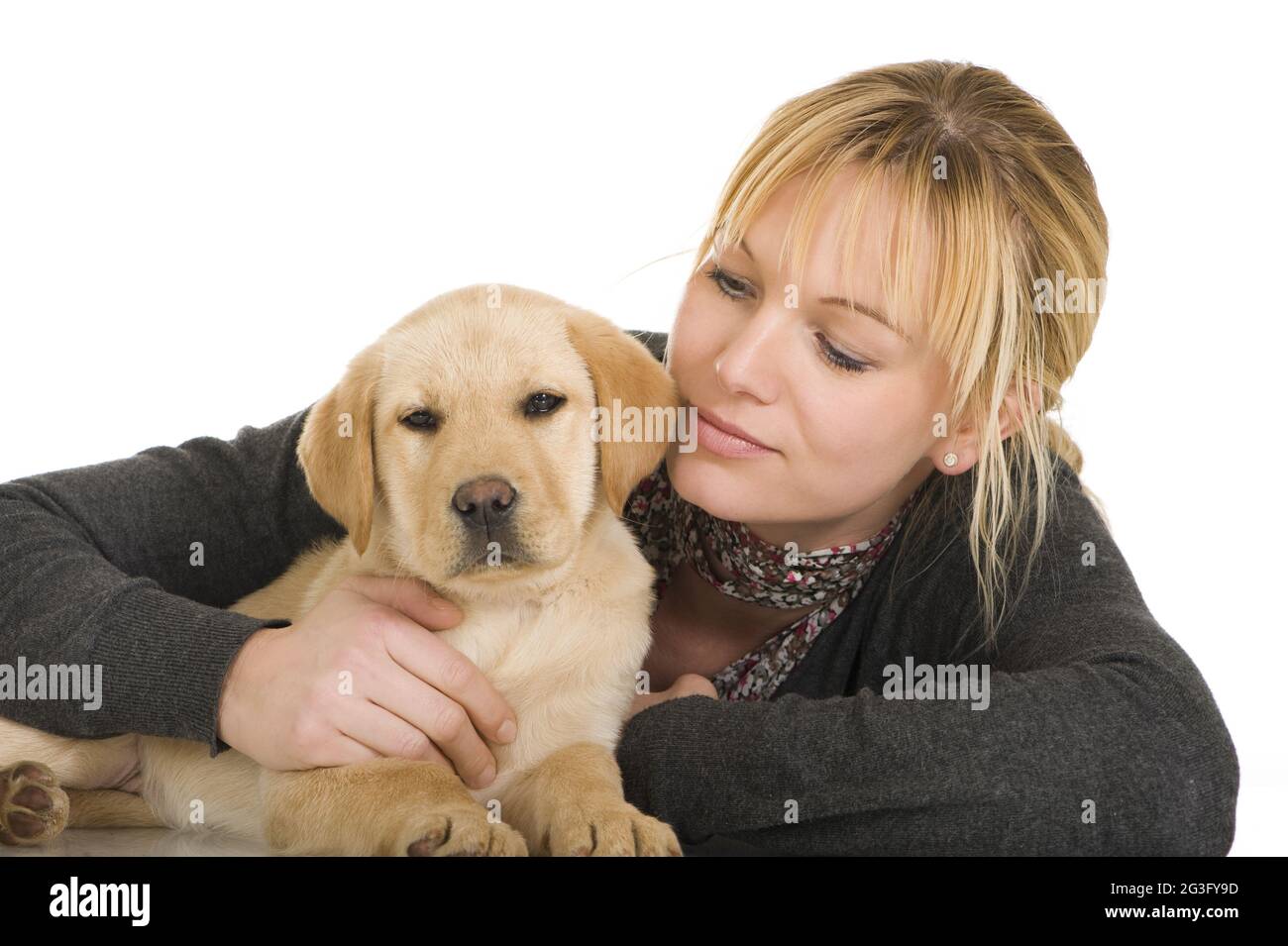 Woman labrador retriever puppy hi-res stock photography and images - Alamy