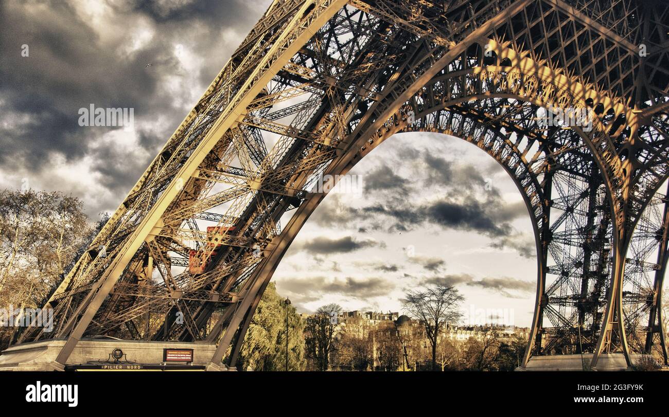 Colors of Eiffel Tower in Paris Stock Photo - Alamy