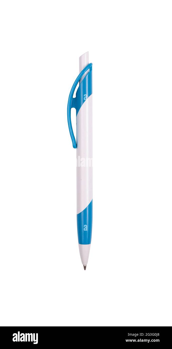Blue pen isolated on white Stock Photo - Alamy