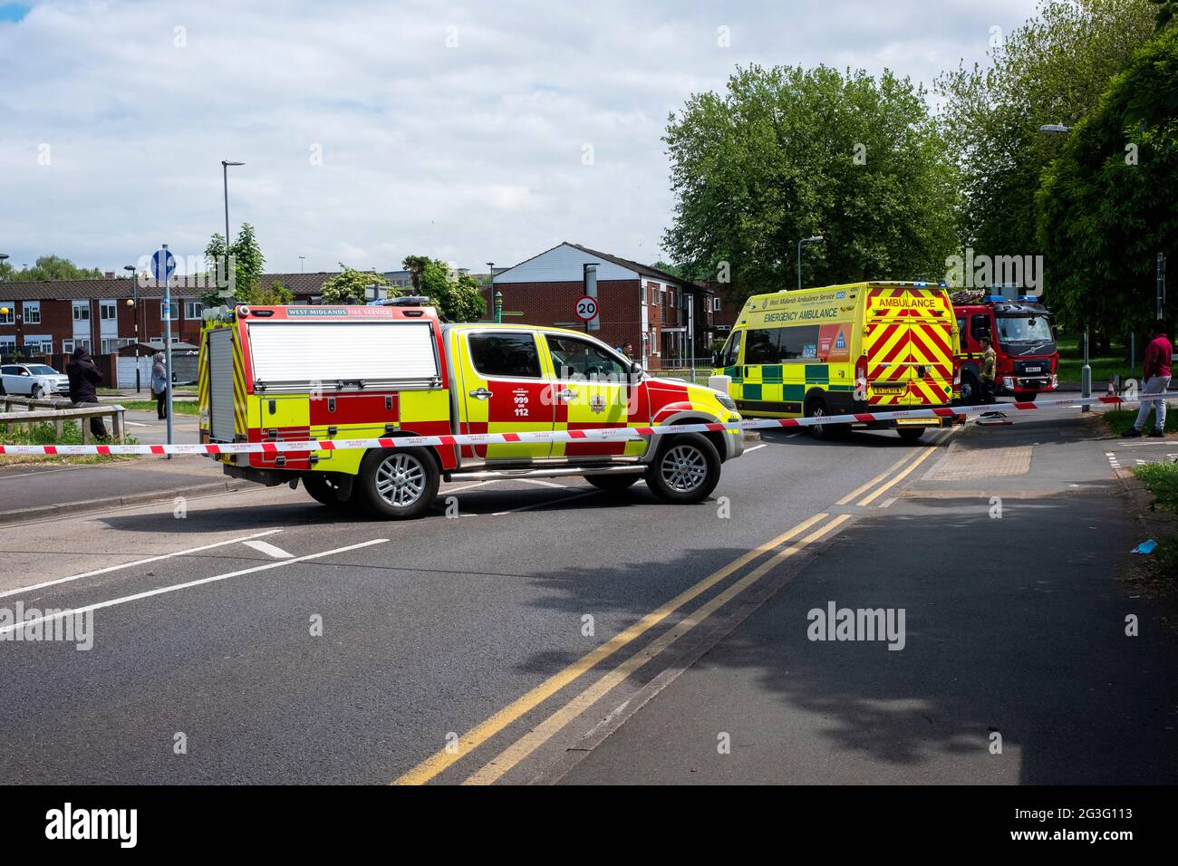 Emergency services block off road due to accident involving overturned ...