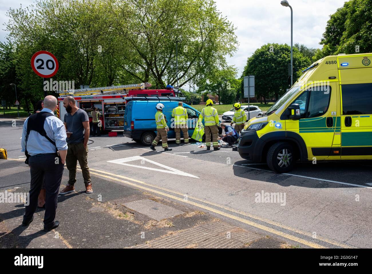 Emergency services block off road due to accident involving overturned ...