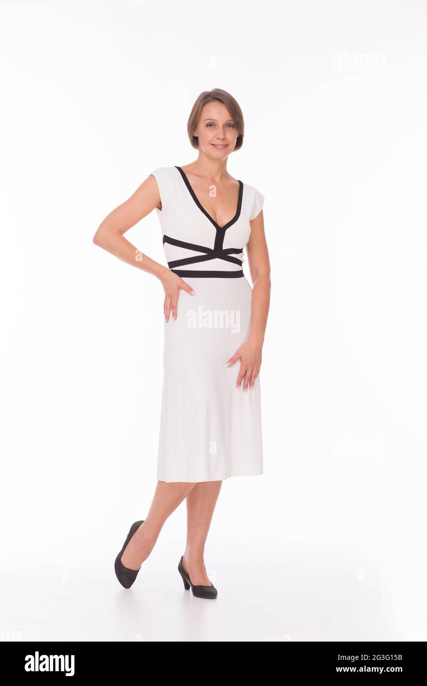 Beautiful woman isolated on white Stock Photo - Alamy