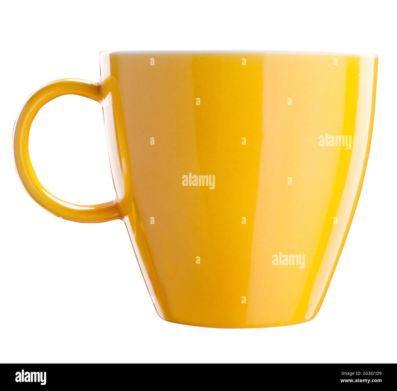 Yellow tea cup isolated with path Stock Photo - Alamy