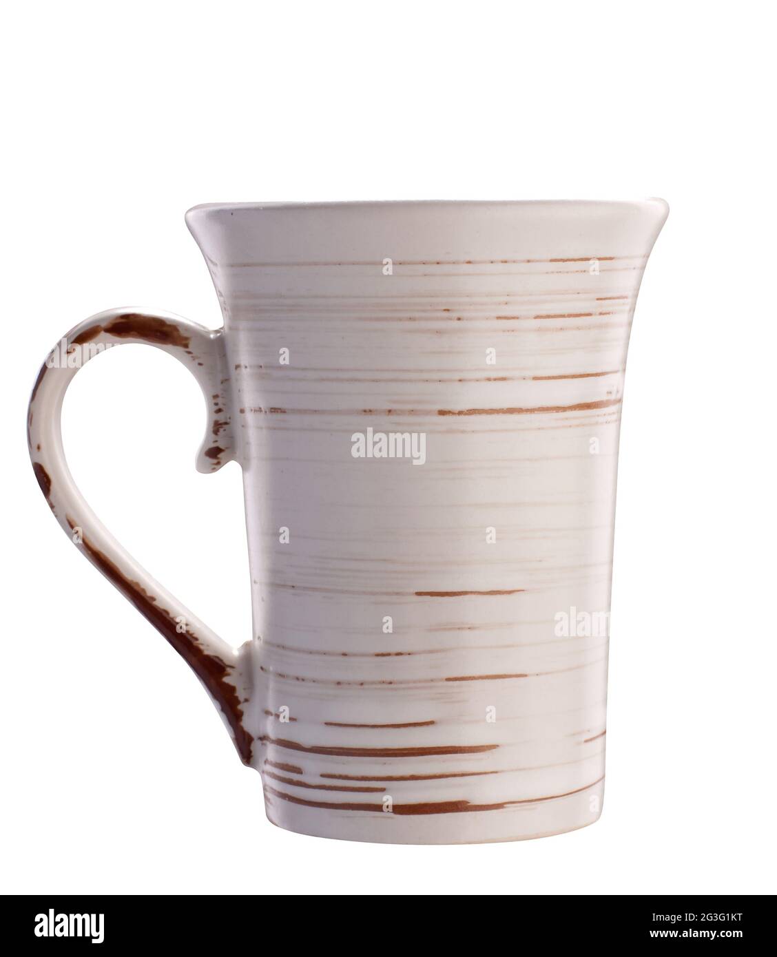Coffee cup with brown stripes Stock Photo - Alamy