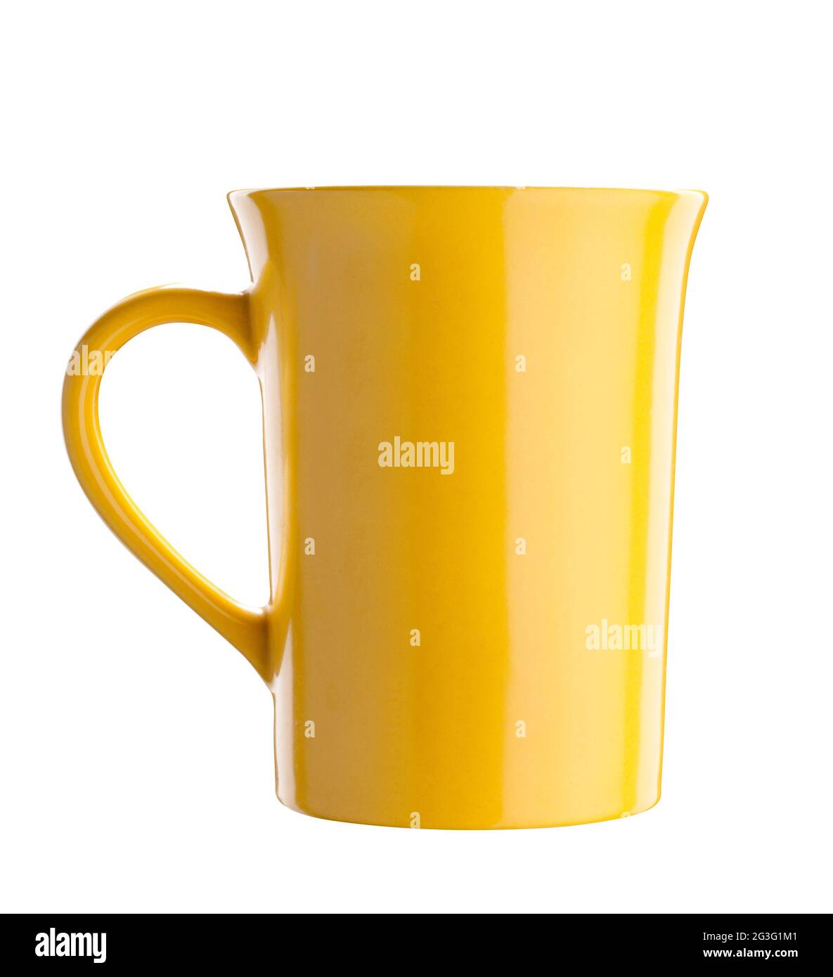 Yellow tea cup isolated on white Stock Photo - Alamy