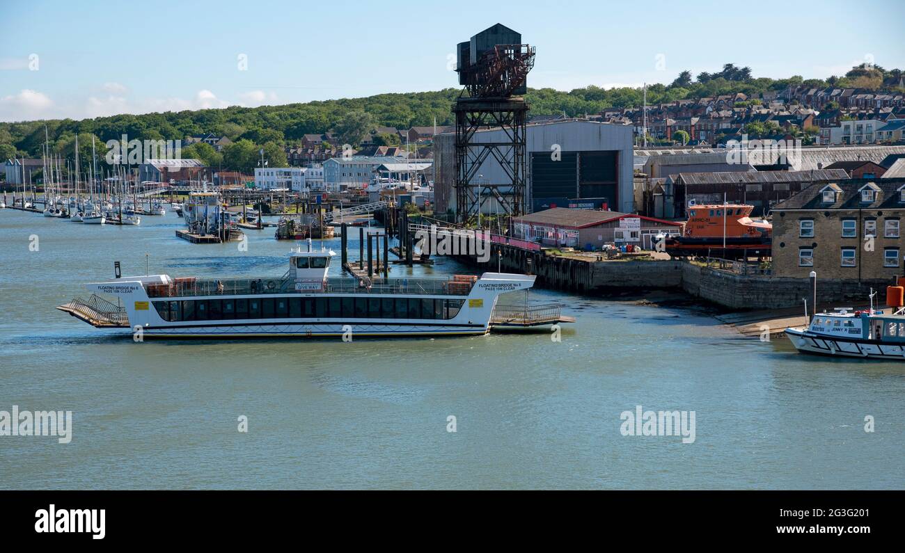 Cowes, Isle of Wight, England, UK. 2021. Vehicle and passenger ferry ...