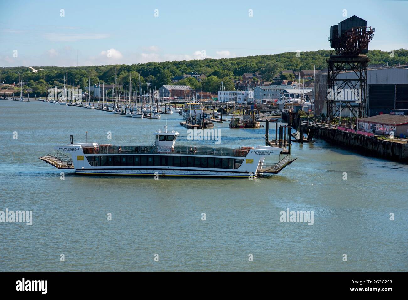 Cowes, Isle of Wight, England, UK. 2021. Vehicle and passenger ferry ...