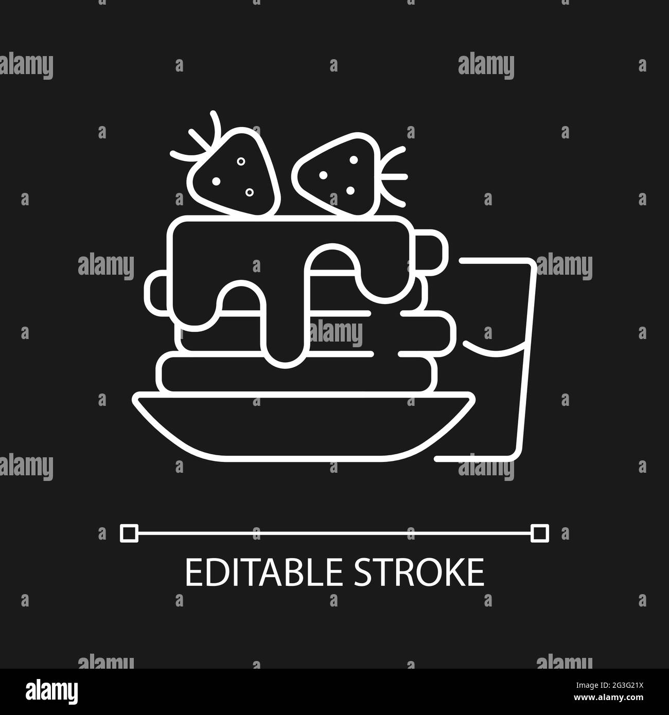 Breakfast white linear icon for dark theme Stock Vector Image & Art - Alamy